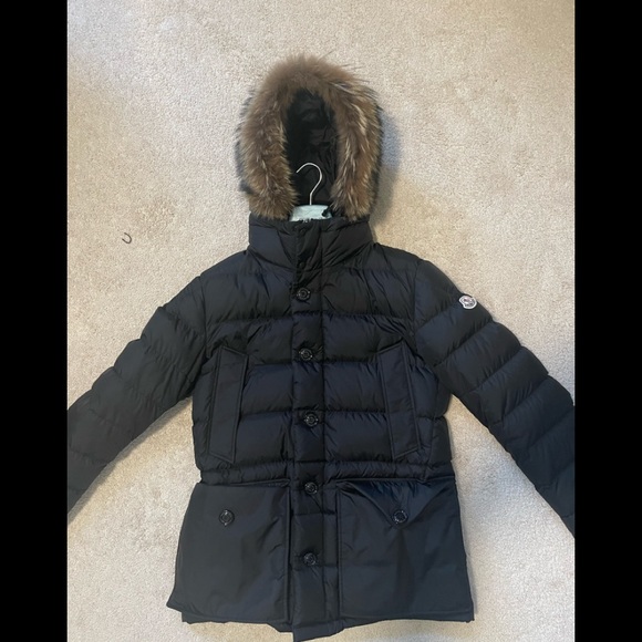 Moncler | Jackets & Coats | Mens Moncler Cluny Black Real Fur Coyote ...